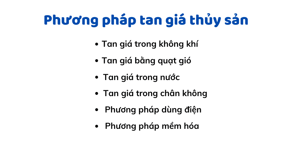 Các phương pháp tan giá và làm ấm thủy sản